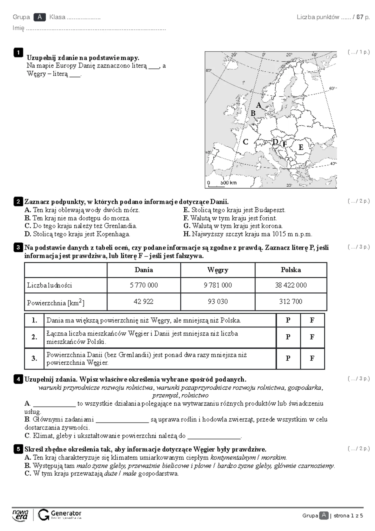 Przyroda kl4 1 - Sprawdzian: Pogoda i Zjawiska Przyrodnicze - Studocu