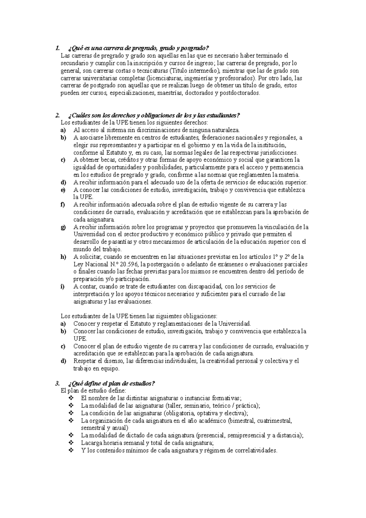 Clase 2 ICP - Derechos, Obligaciones y Plan de Estudios - Studocu