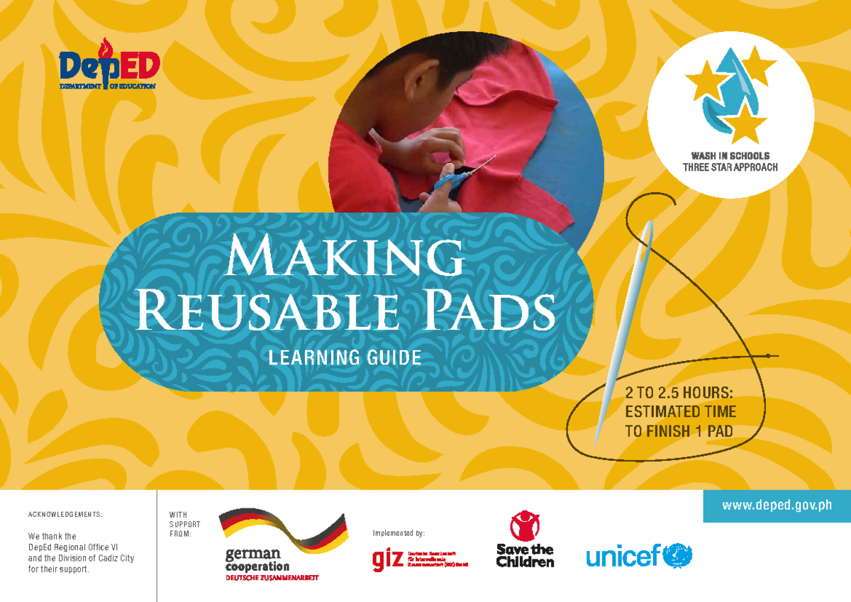 Dep Ed Win S Booklet: Making Reusable Pads Guide (Final) - Studocu