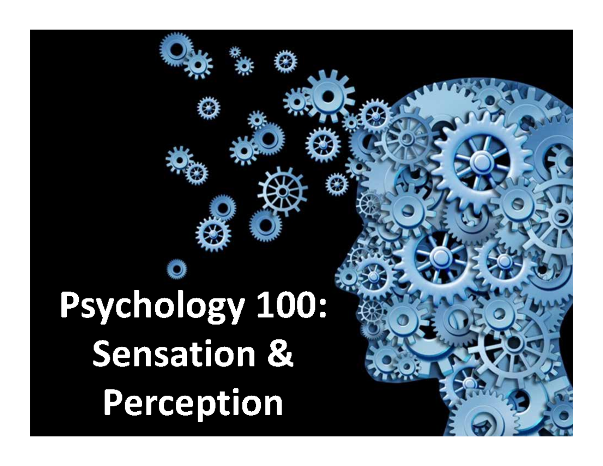 lesson 5on learning and sensation - Psychology 100: Sensation ...