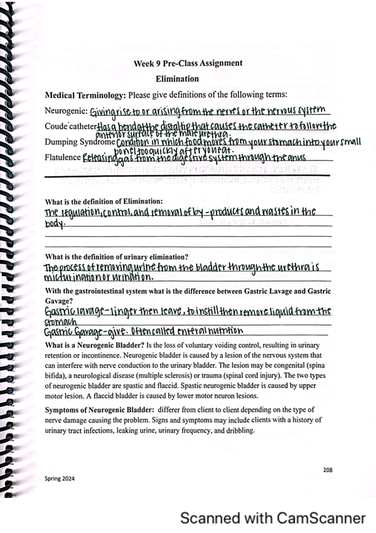 NUR 160 Week 9 Assignment: Elimination Medical Terminology Overview ...