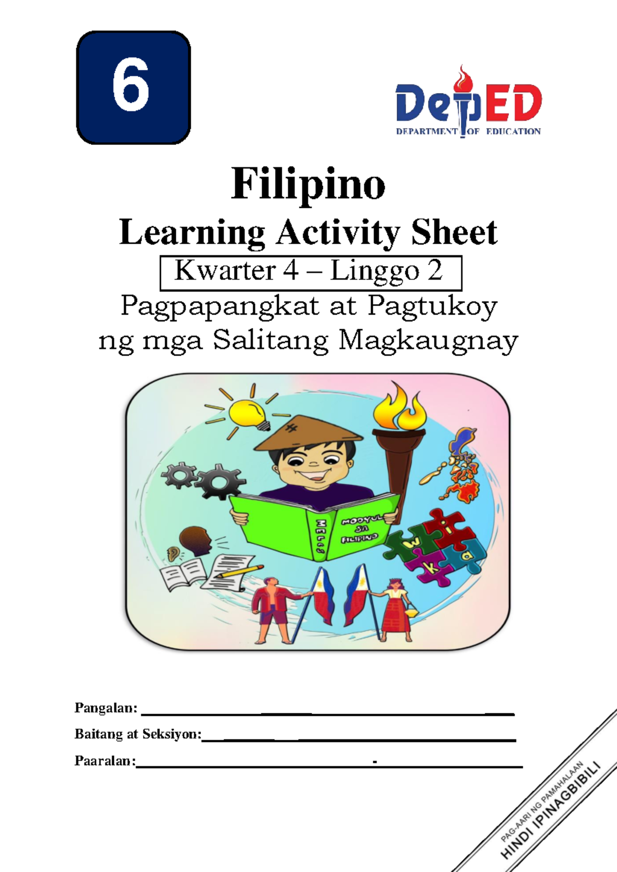 Lasfil 6-Q4W2: Gawaing Pagkatuto sa Pagpapangkat ng Salitang Magkaugnay ...