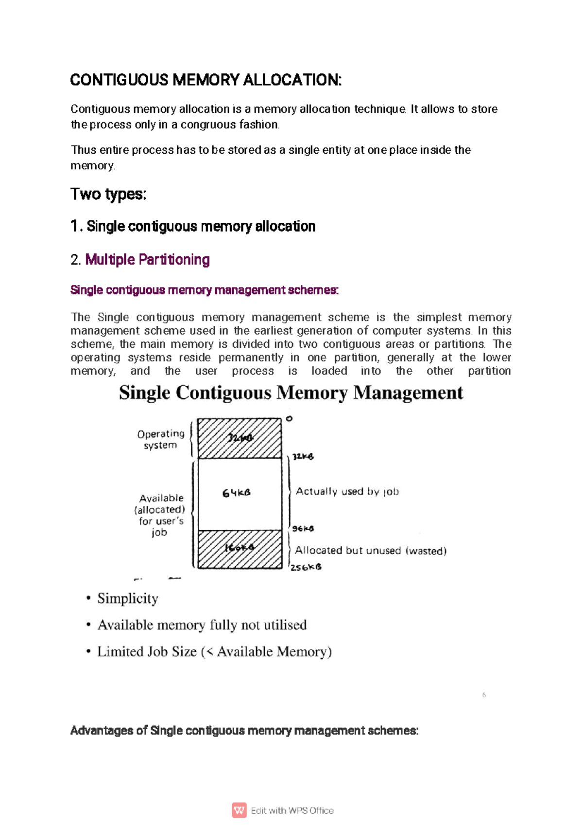 Contiguous Memory Allocation Techniques: Overview and Analysis - Studocu