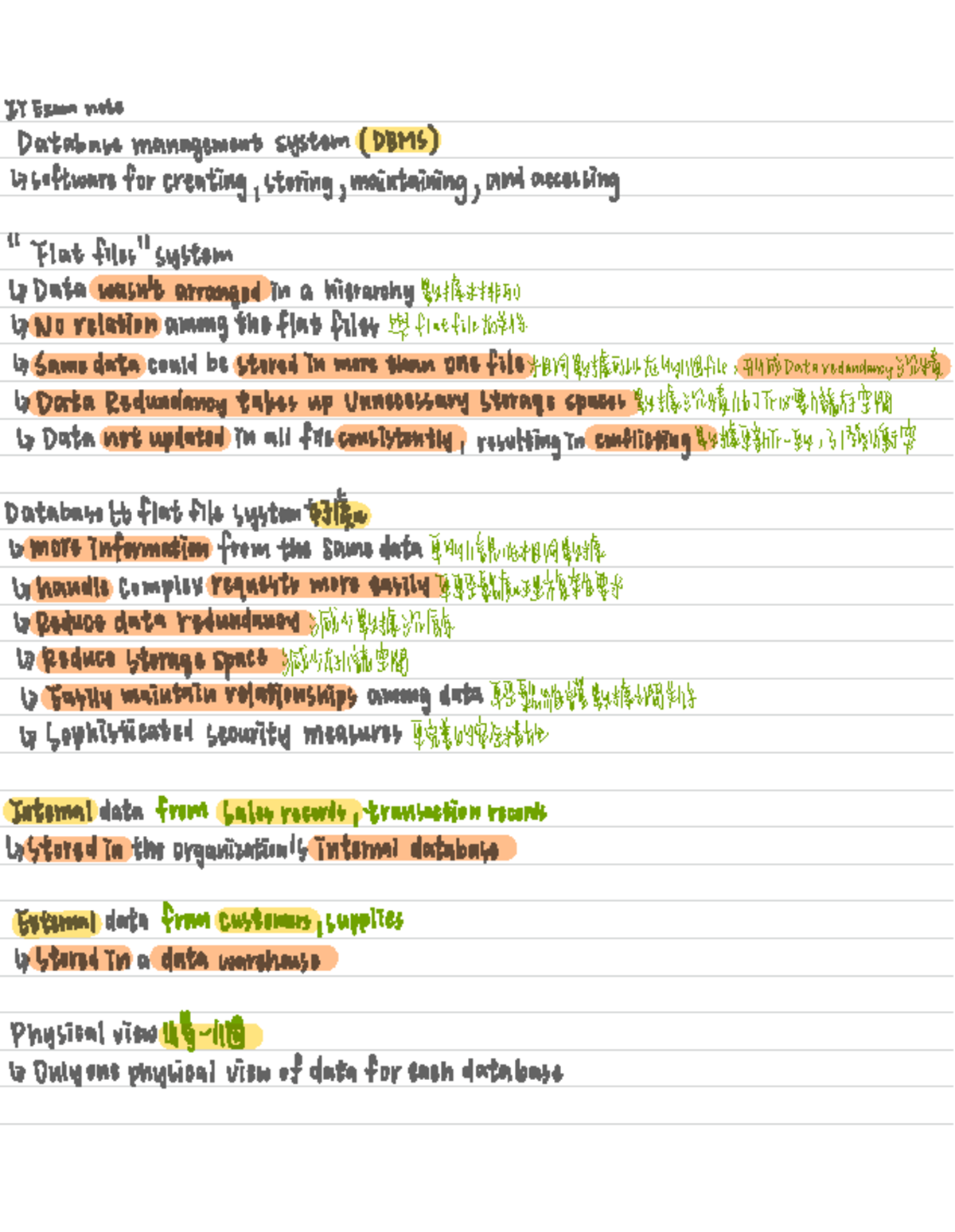 IT Exam Notes: Database Management Systems (DBMS) Overview - Studocu