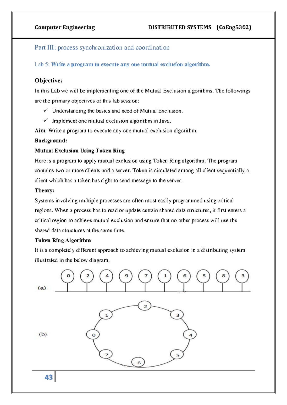 Distributed Systems LAB Manual 3 - Part III: process synchronization ...