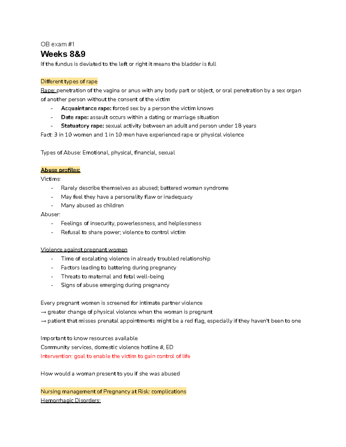 OB 101 - Exam #1 Study Guide: Key Concepts for Review - Studocu