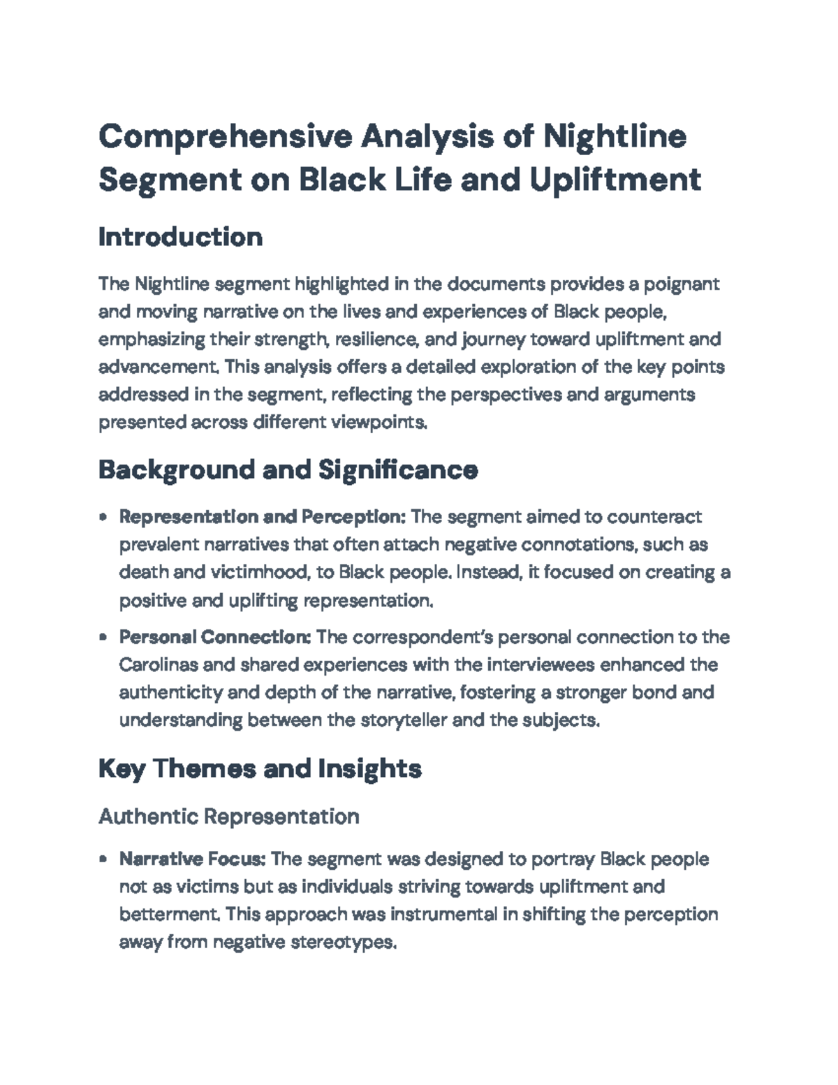Nightline Analysis: Uplifting Narratives on Black Life and Resilience ...