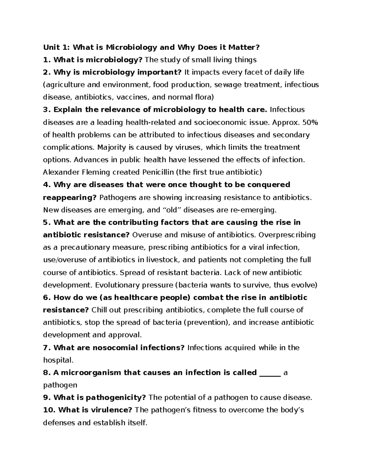 Micro Exam 1 Study Guide: Understanding Microbiology Essentials - Studocu