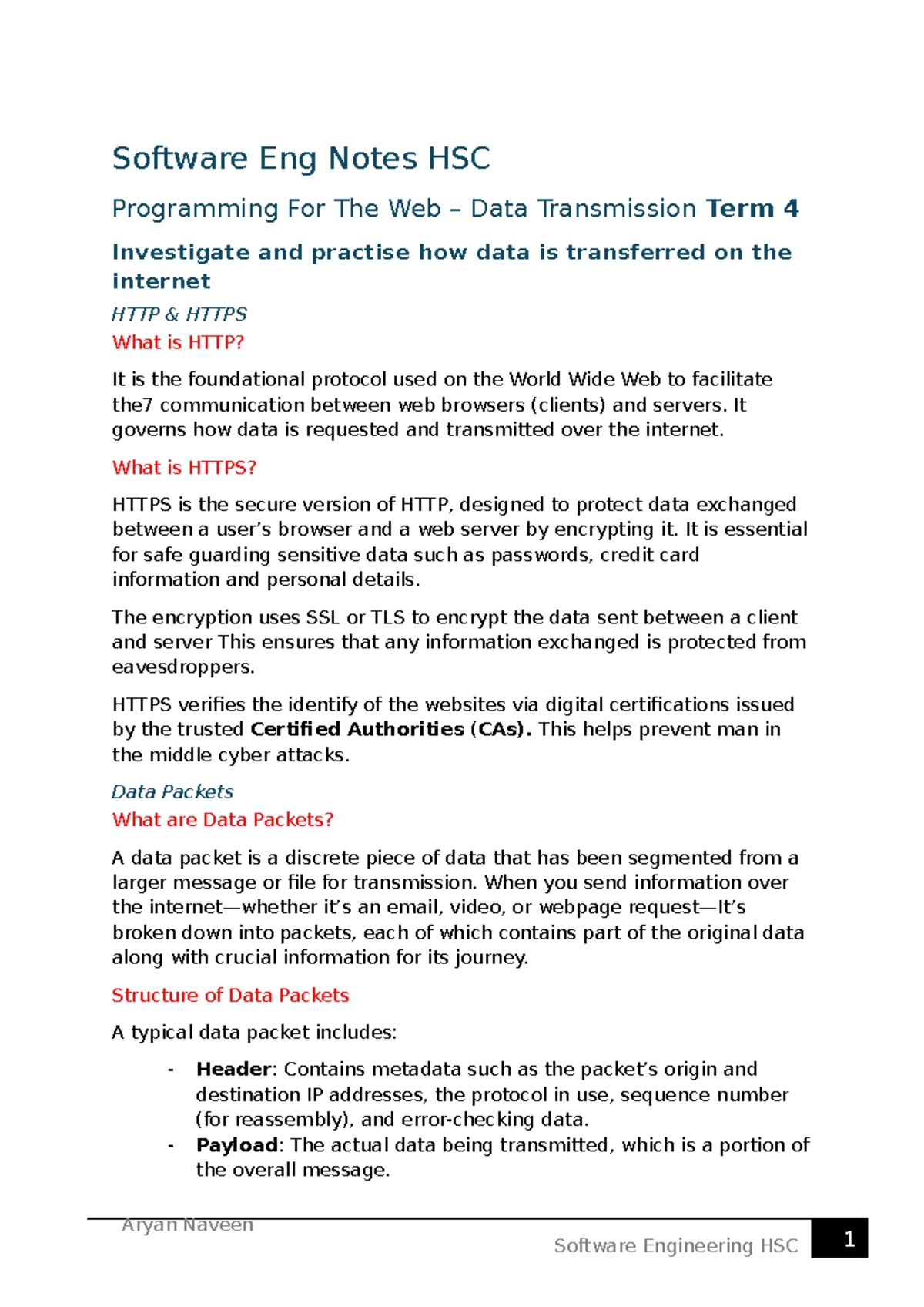 Software Notes - WDW: Data Transmission Protocols Explained - Studocu
