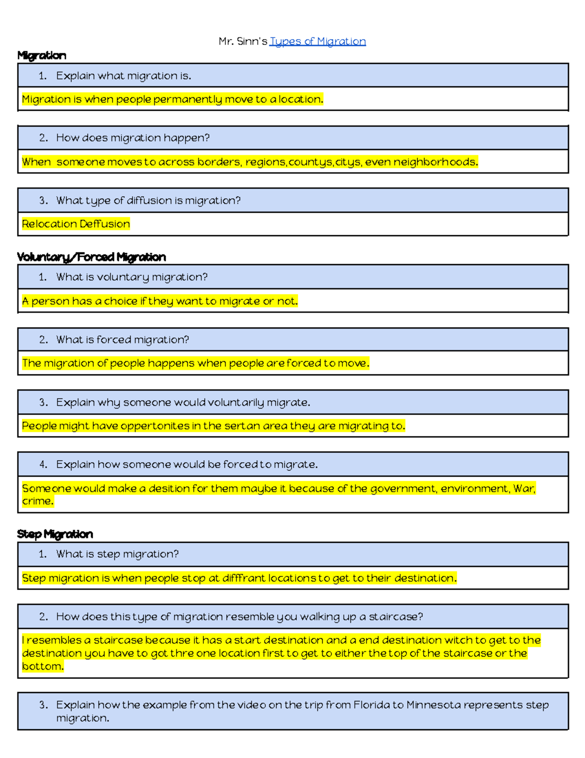 Mr. Sinn Types of Migration Guided Notes - Mr. Sinn’s Types of ...