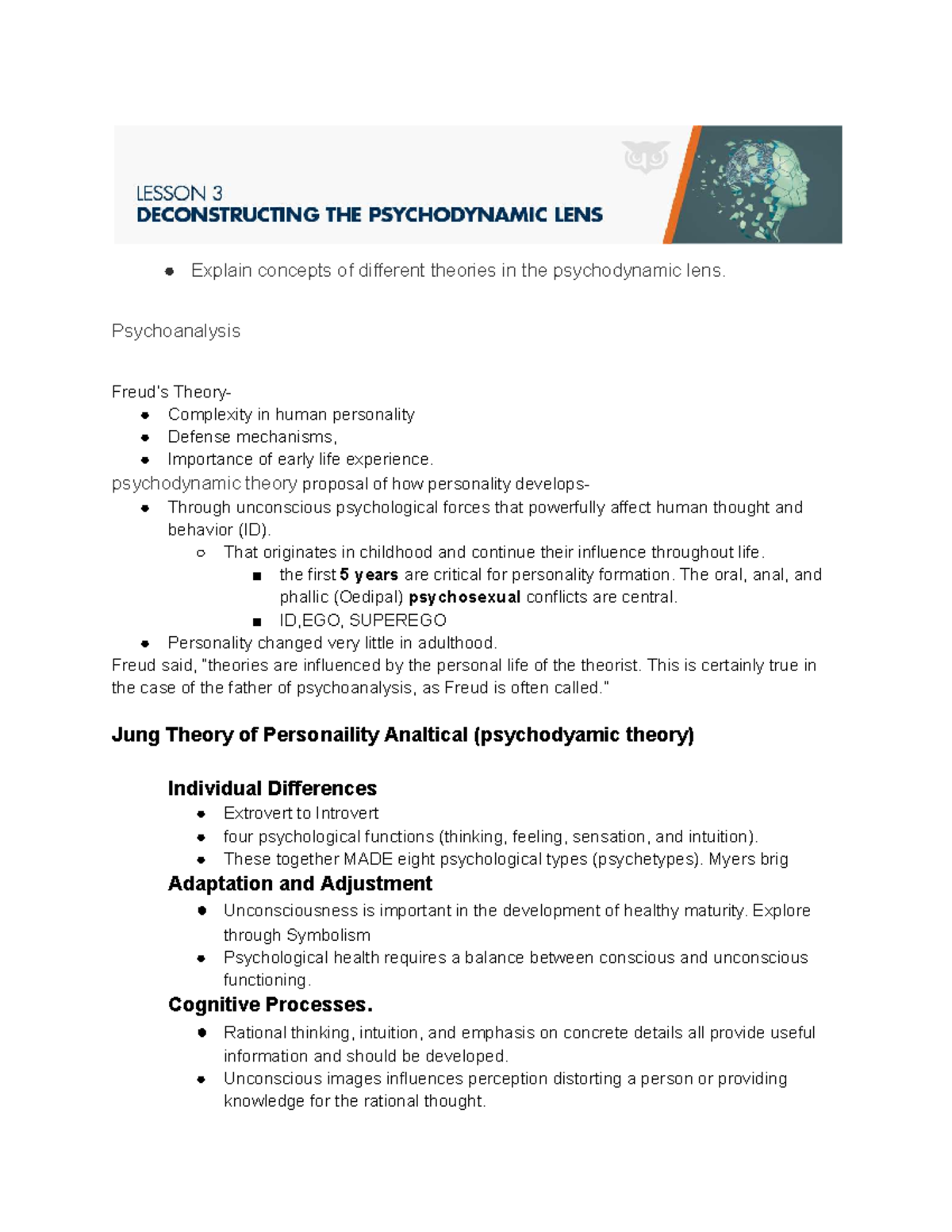 Psychodynamic Theories of Personality Development: An Overview ...