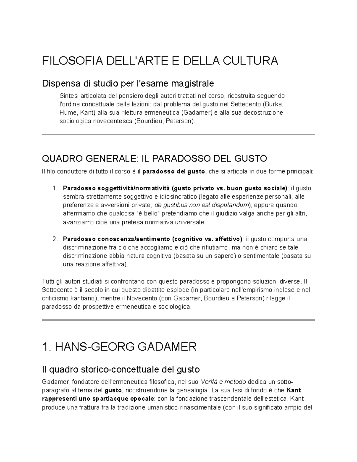 FILOSOFIA E DELLA CULTURA: Schemi di Studio per Magistrale - Studocu