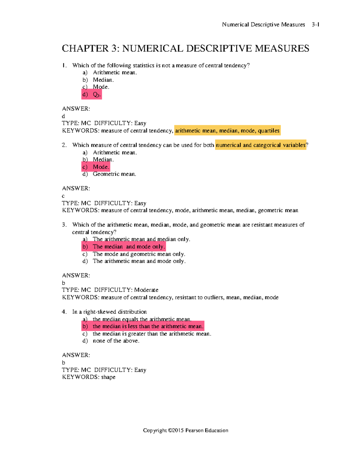 Chapter 3 - practice question - Numerical Descriptive Measures 3 ...