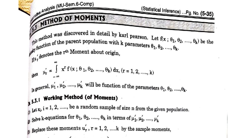 MOM and MLE Analysis in Quantitative Analysis (Statistical Inference ...