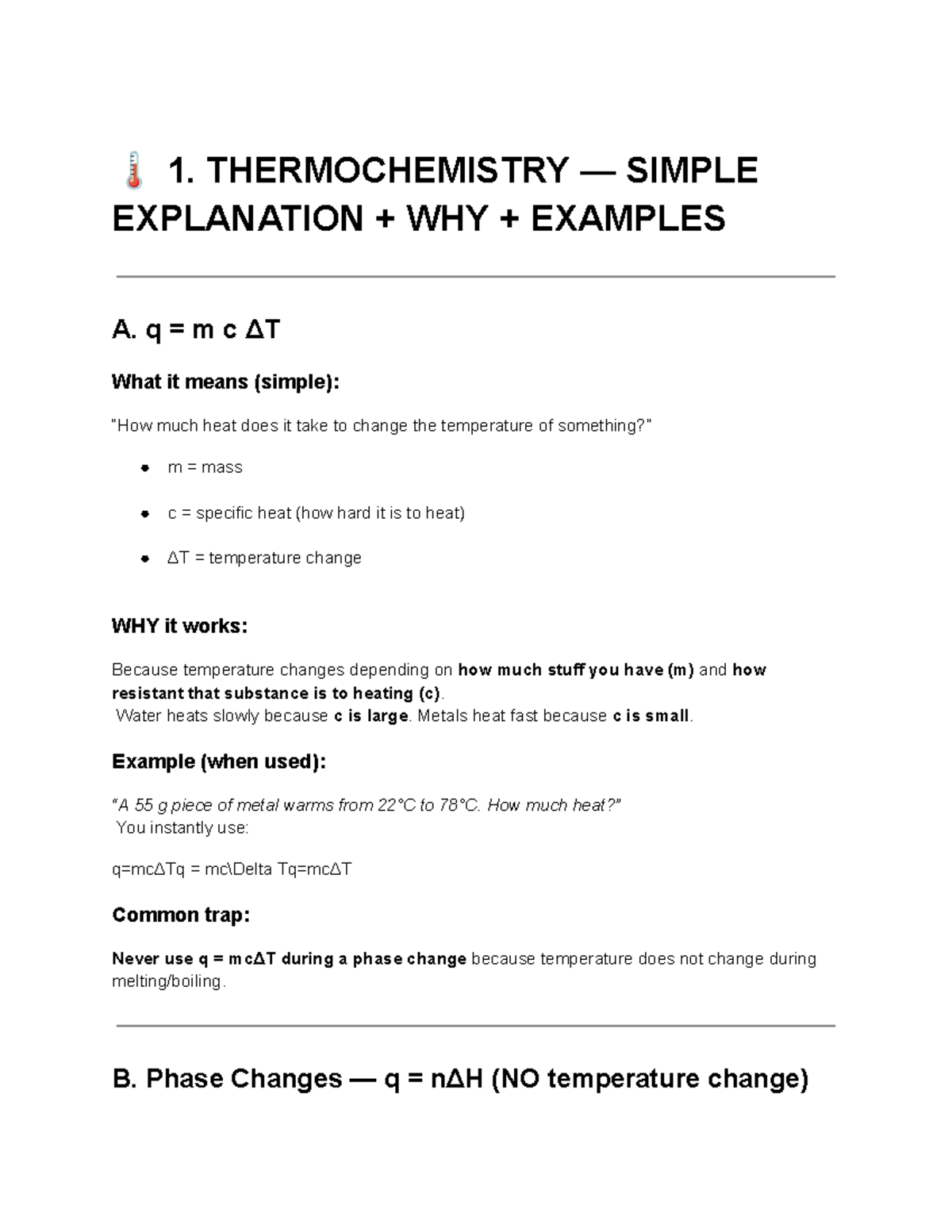Gen Chem Study Guide: Thermochemistry, Gas Laws, and Redox Reactions ...