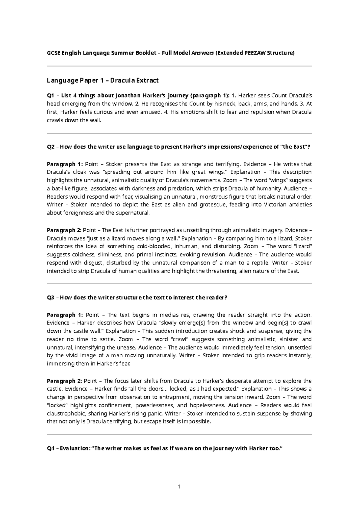 GCSE English Language Past Paper Model Answers and Analysis - Studocu