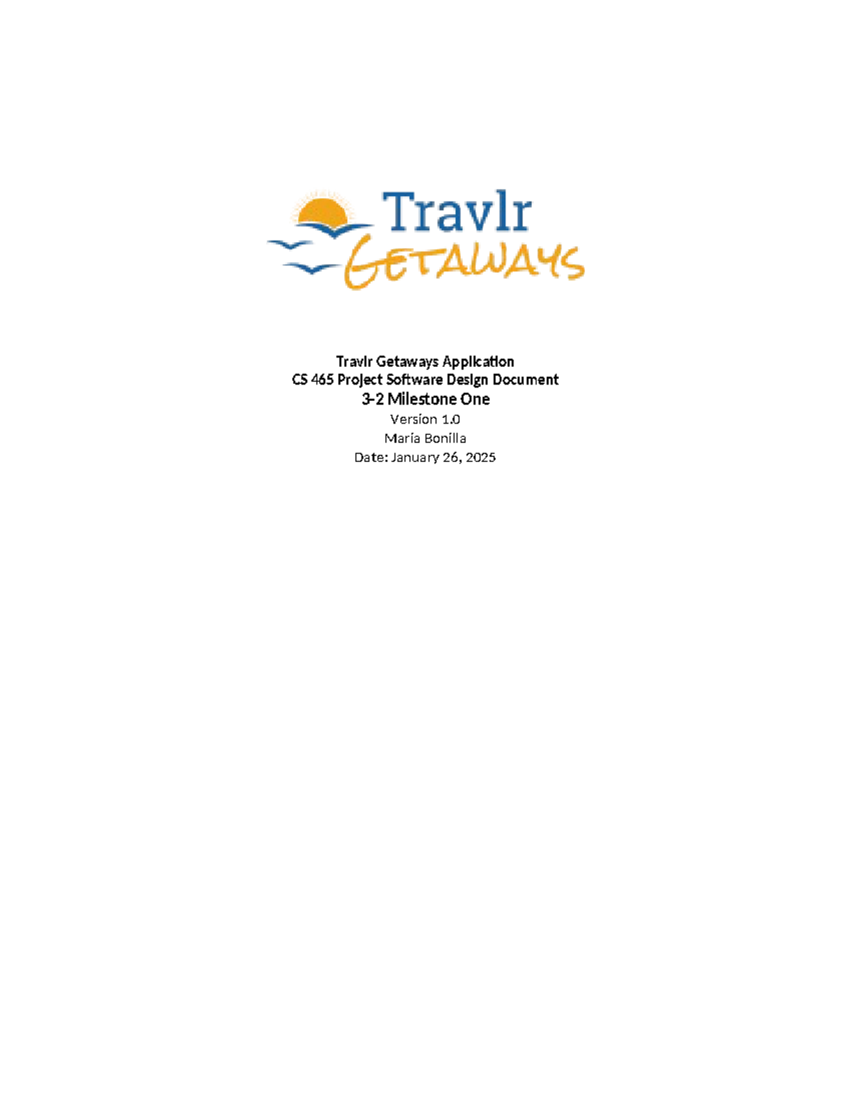 Maria Bonilla Week 3 CS 465 Final Exam Software Design Document - Studocu