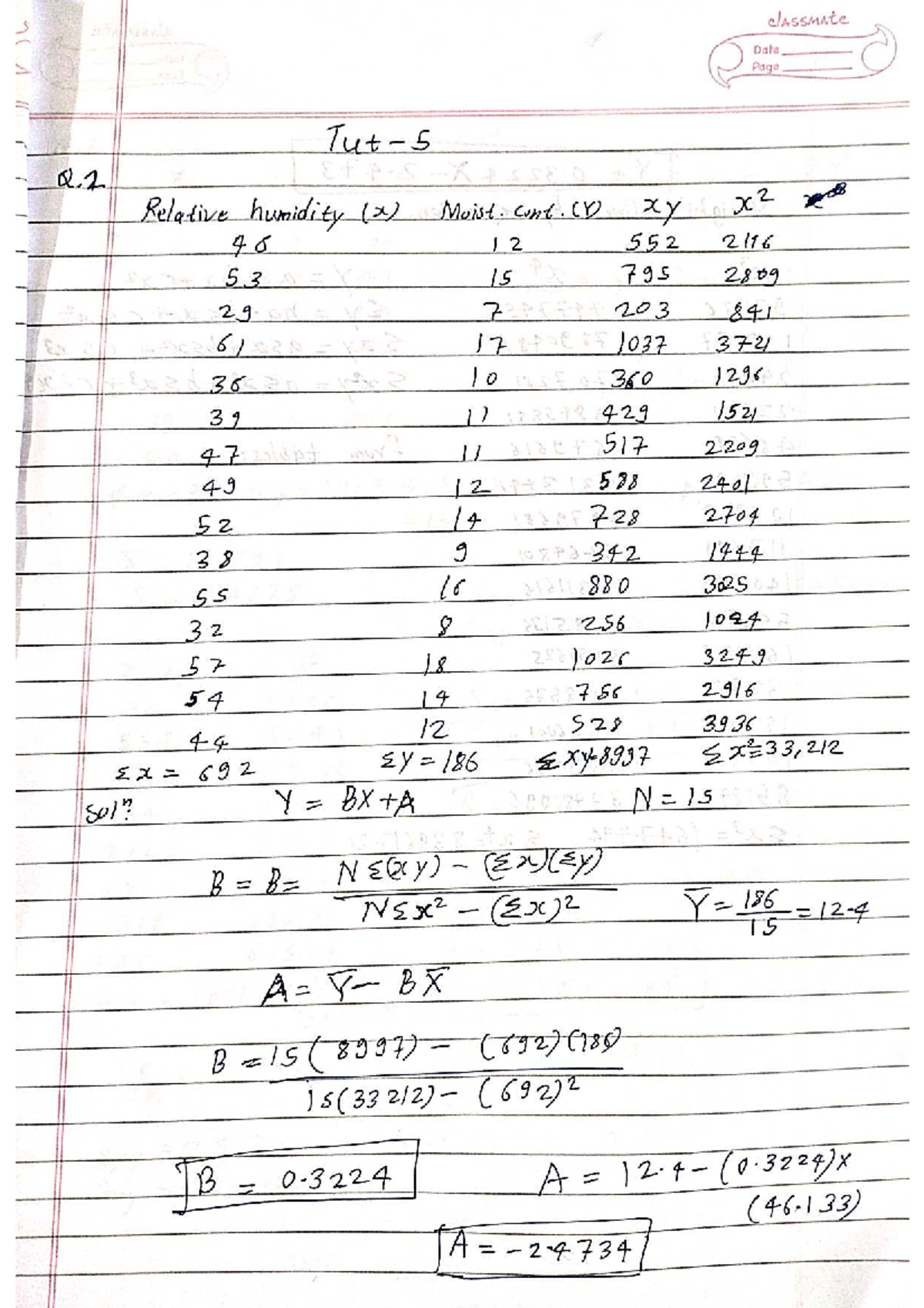 Tut 4 & 5 Solutions - Statistical Analysis and Regression Techniques - Studocu