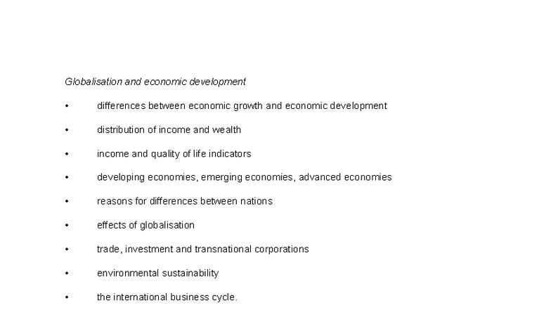 Eco Notes Topic 4: Globalisation, Economic Growth & Development ...