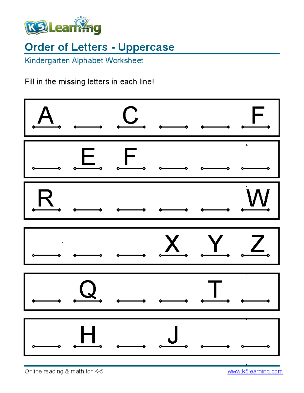 Kinder Alphabet Level-2- Uppercase - Facilitating Learner-Centered ...