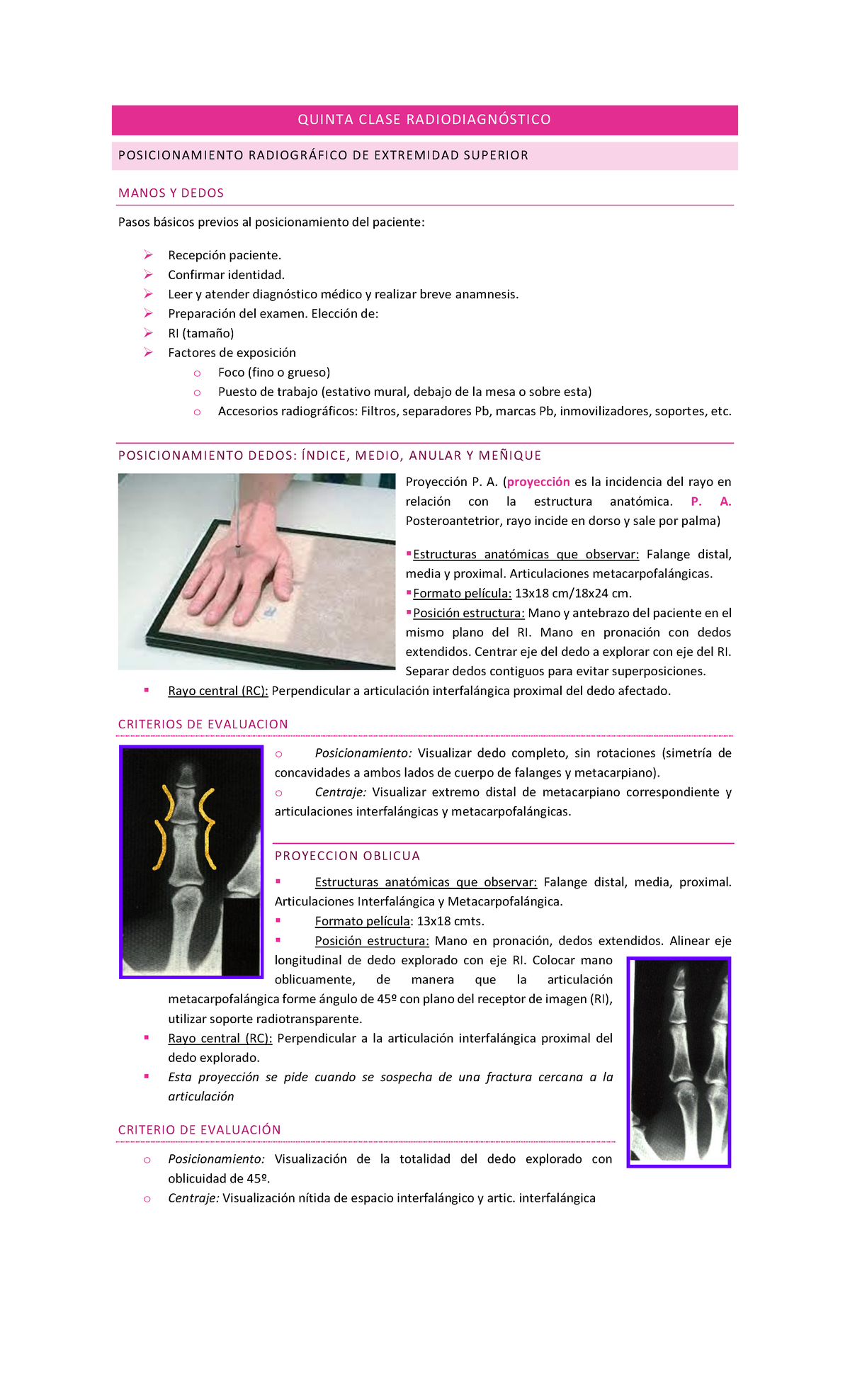 Quinta clase radiodiagnóstico posicionamiento radiologico - Q UI NT A ...