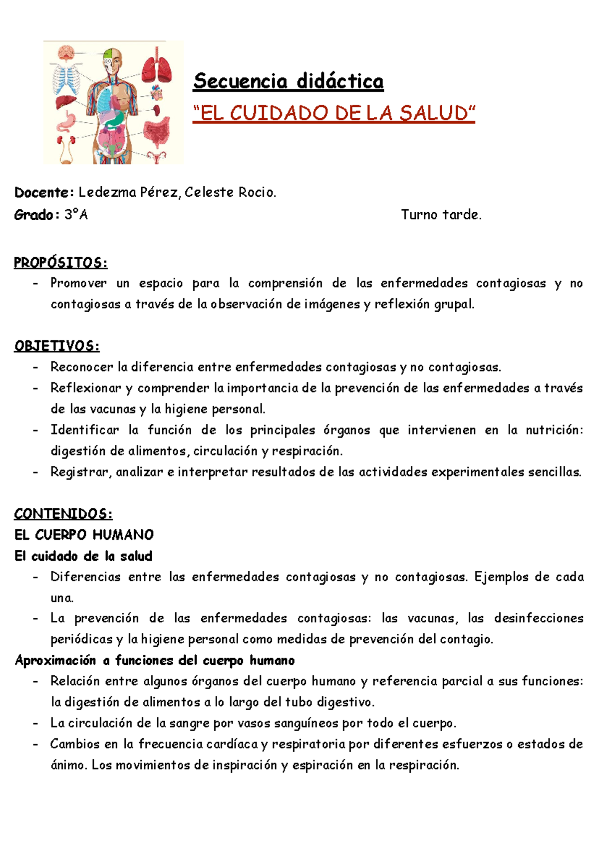 SEC - Cuidado de la Salud: Secuencia sobre el Cuerpo Humano - Studocu