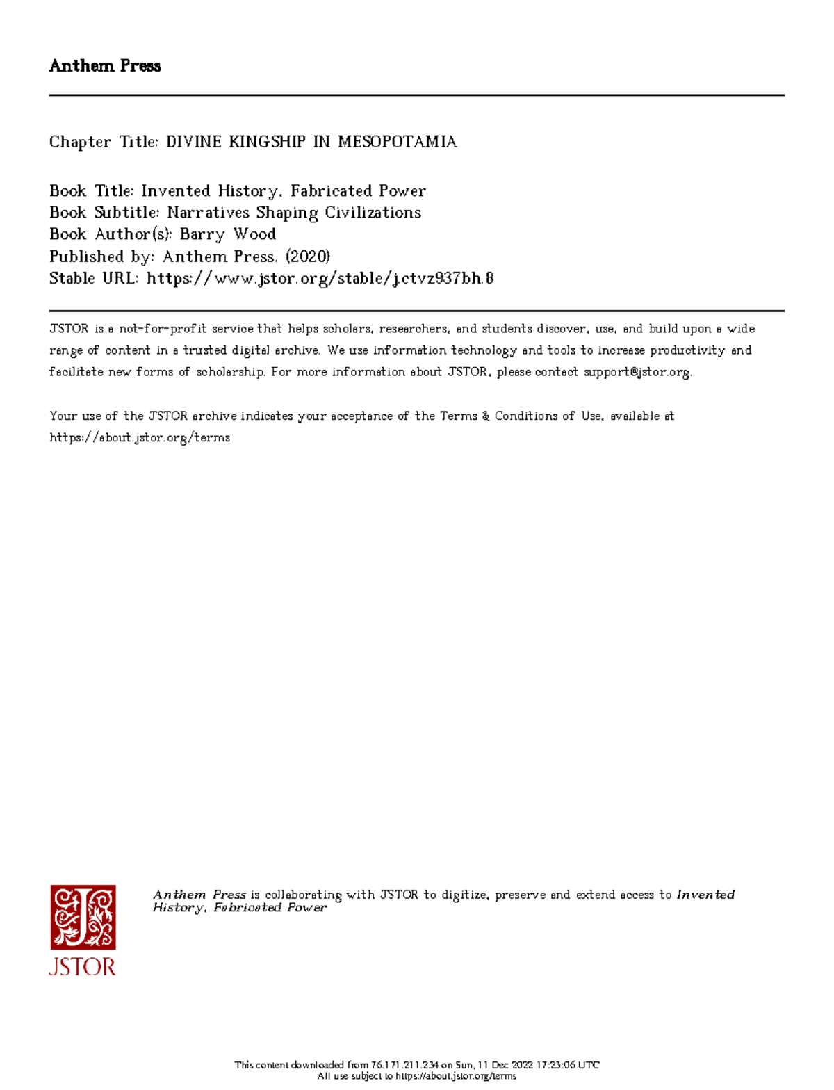 Divine Kingship in Mesopotamia: History and Narrative Constructs ...