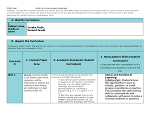D183 Task 3: EVALUATING CURRICULUM ALIGNMENT - Evaluating Curriculum Alignment Jasmine Butler ...