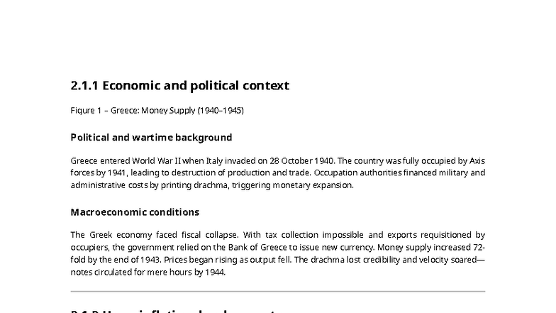 Greece Hyperinflation Analysis: Economic Context and Consequences - Studocu