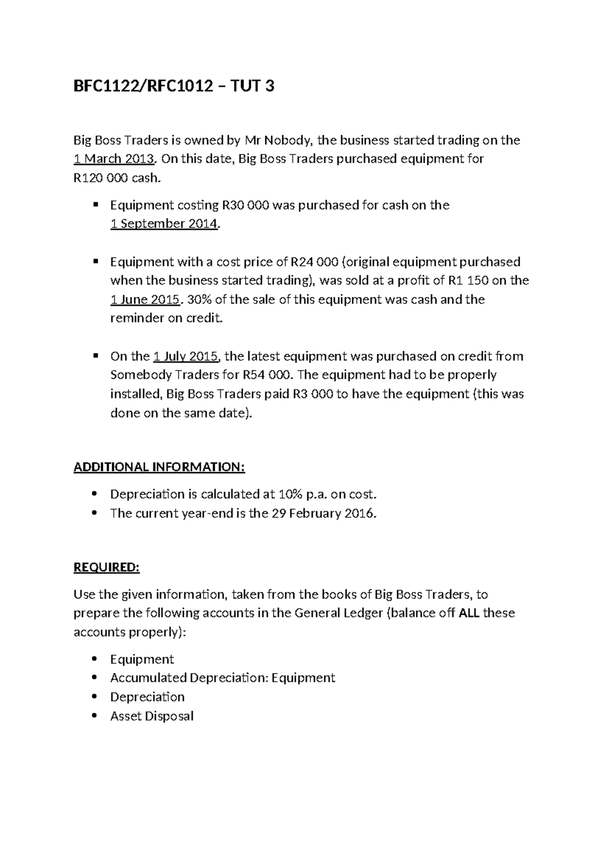 BFC1122/RFC1012 - TUT 3: General Ledger Accounts on PPE Management ...