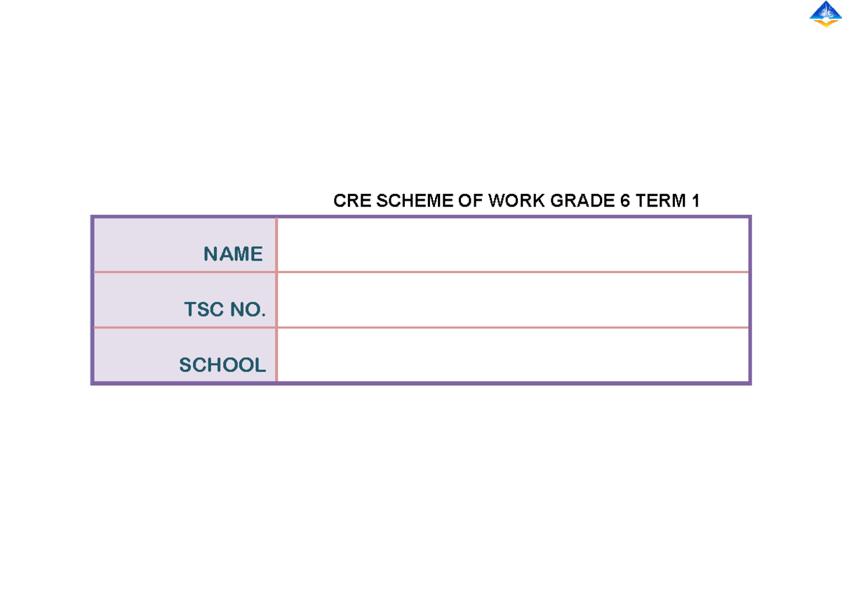 CRE GD 6 TERM 1 - Comprehensive Scheme of Work and Revision - Studocu