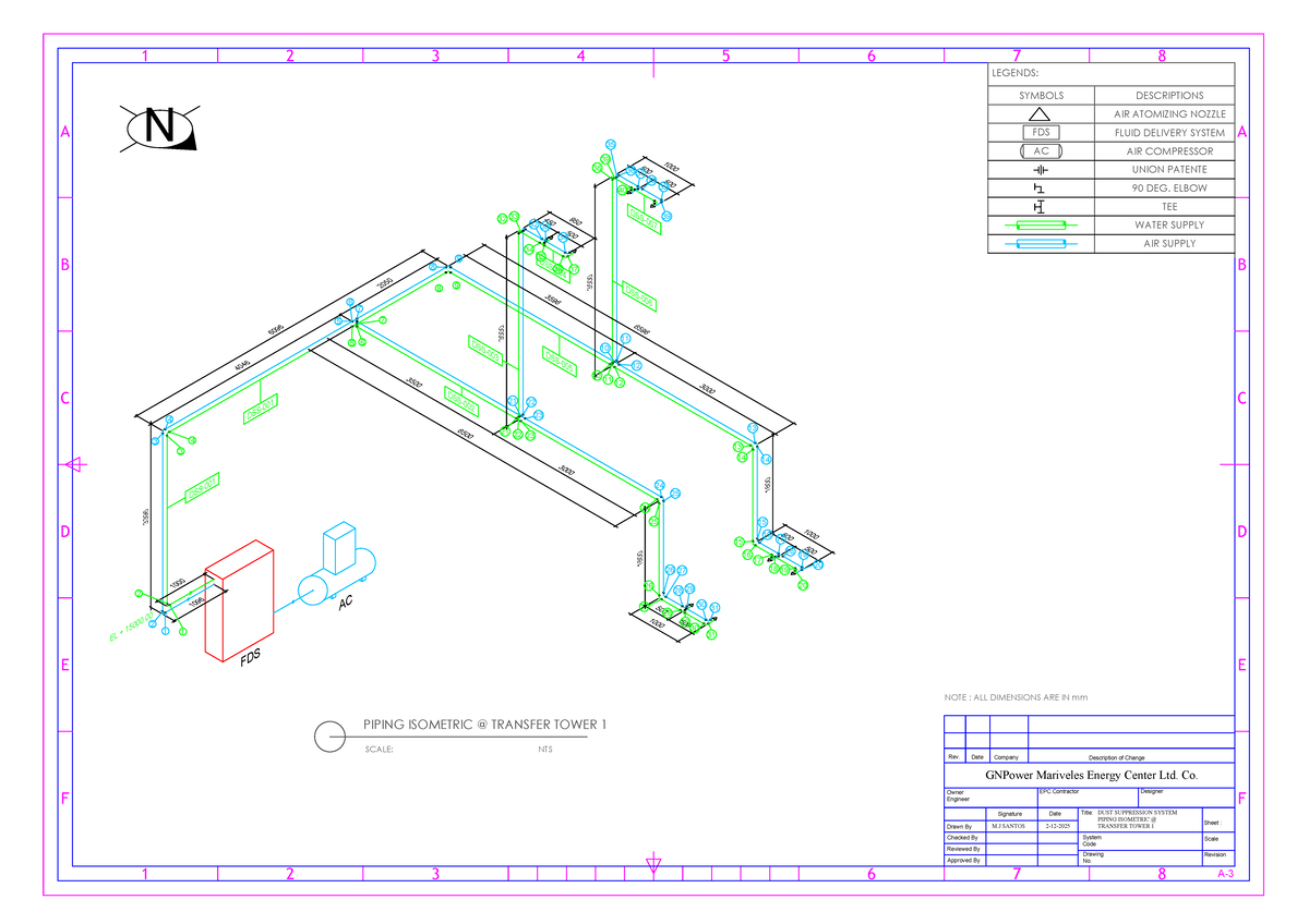 Isometric PIPE Drawing-Layout 1 - 3396 6096 1096 3500 500 500 3500 3500 ...