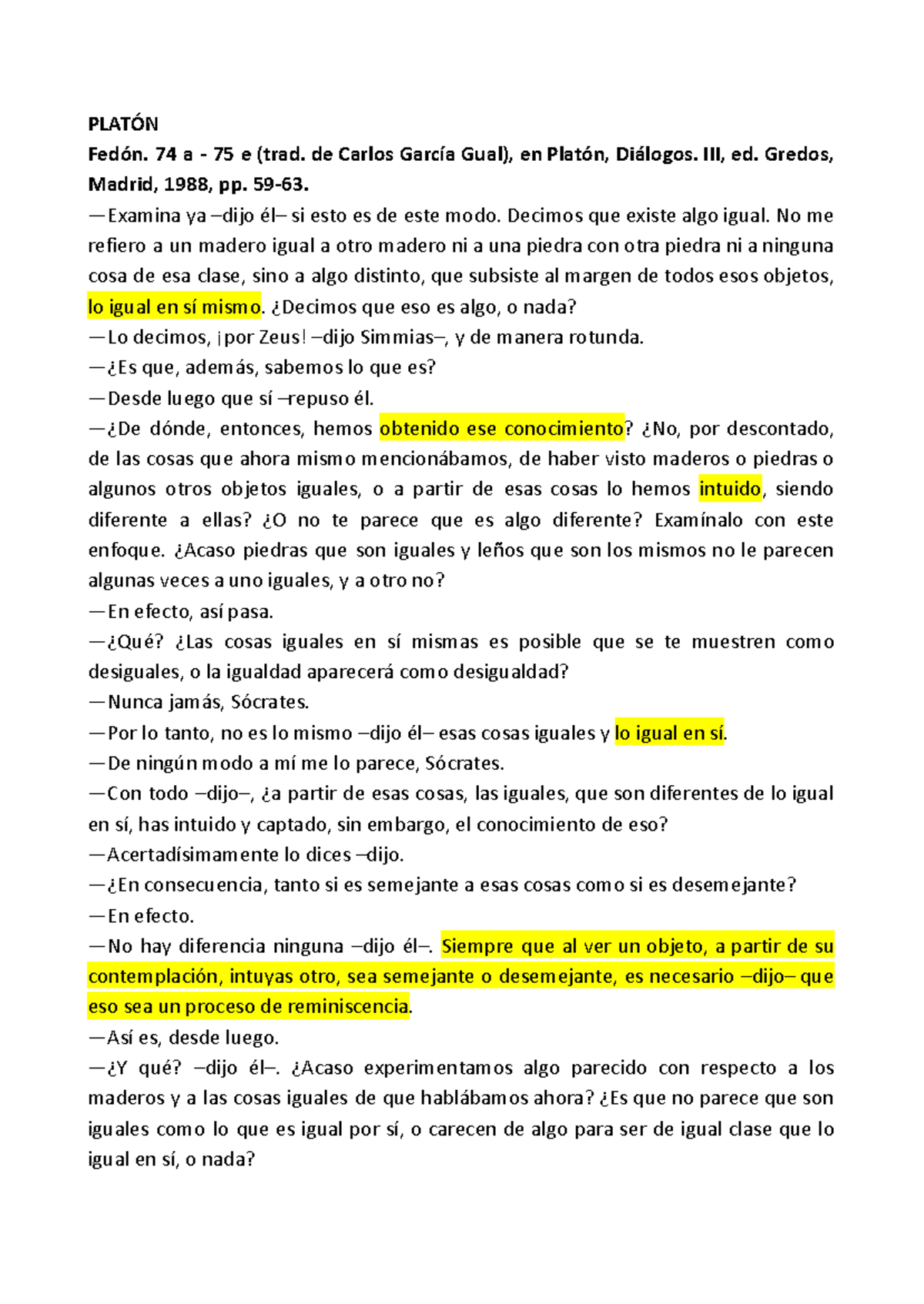 Platón 1º: Comentario sobre el Fedón y su Filosofía Idealista - Studocu