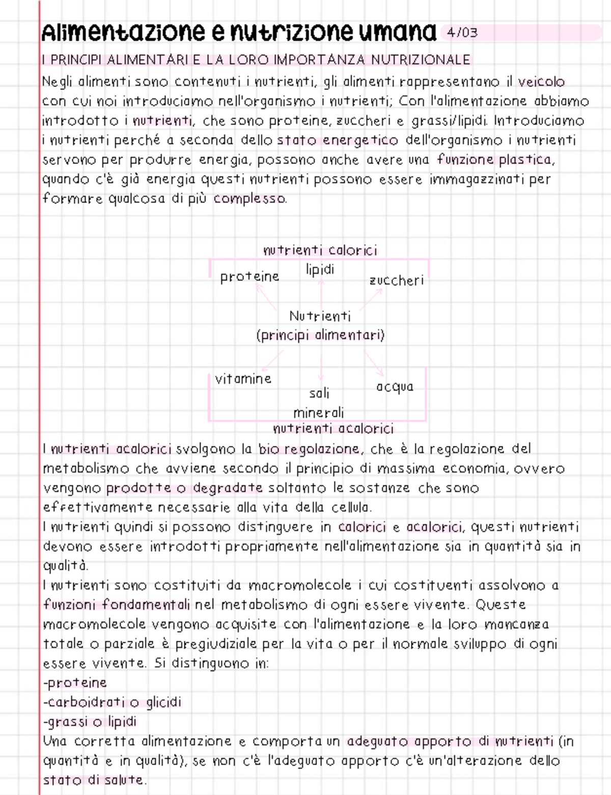 Alimentazione e Nutrizione Umana I: Principi e Importanza dei Nutrienti ...