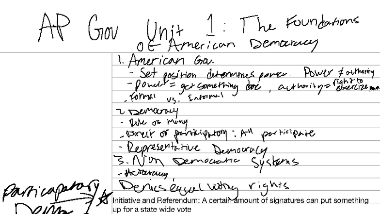 AP Gov Unit 1: Foundations of American Democracy Notes - Studocu