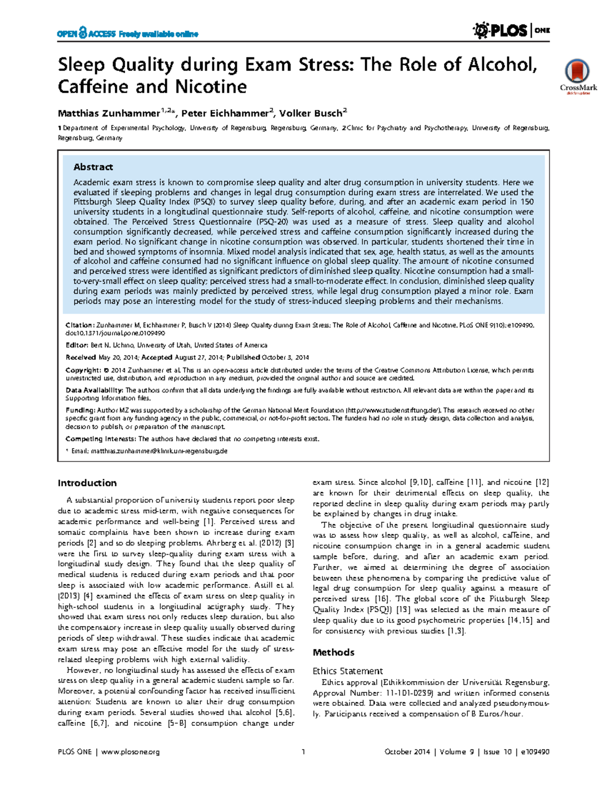 File - nurs - Sleep Quality during Exam Stress: The Role of Alcohol ...