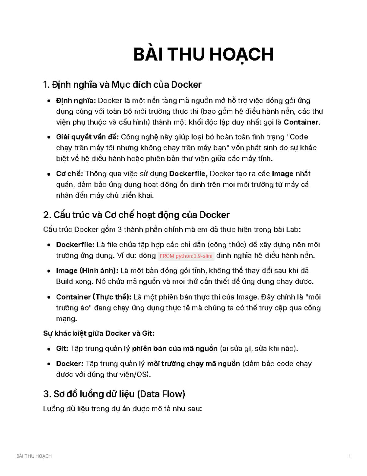 BÀI THU HOẠCH 1: Định Nghĩa và Cơ Chế Hoạt Động của Docker - Studocu