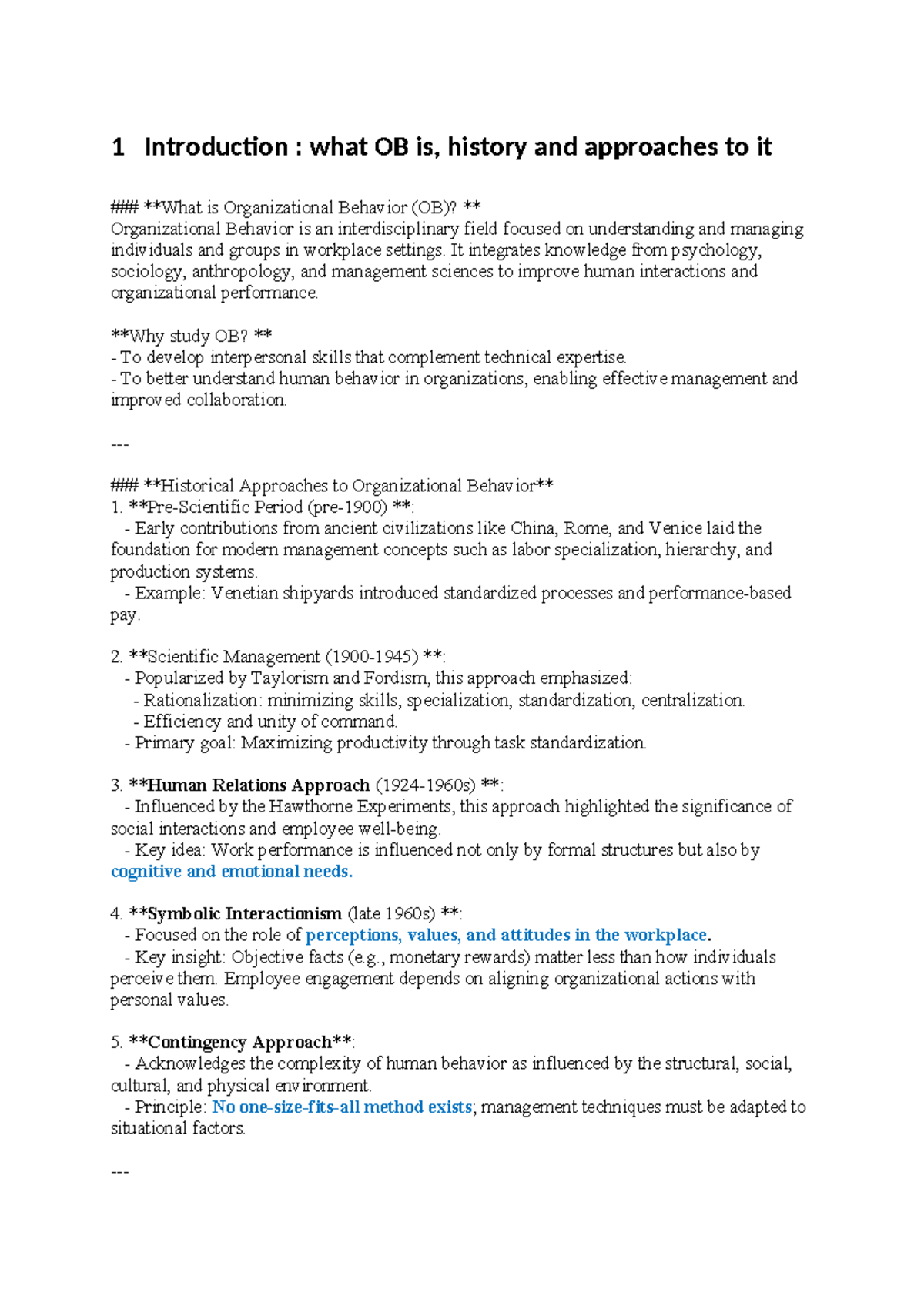 Fiche OB - 1 Introduction : what OB is, history and approaches to it ...