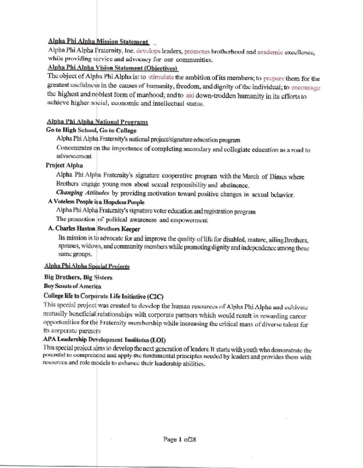 Alpha Phi Alpha Fraternity, Inc. Overview and Mission Study - Studocu