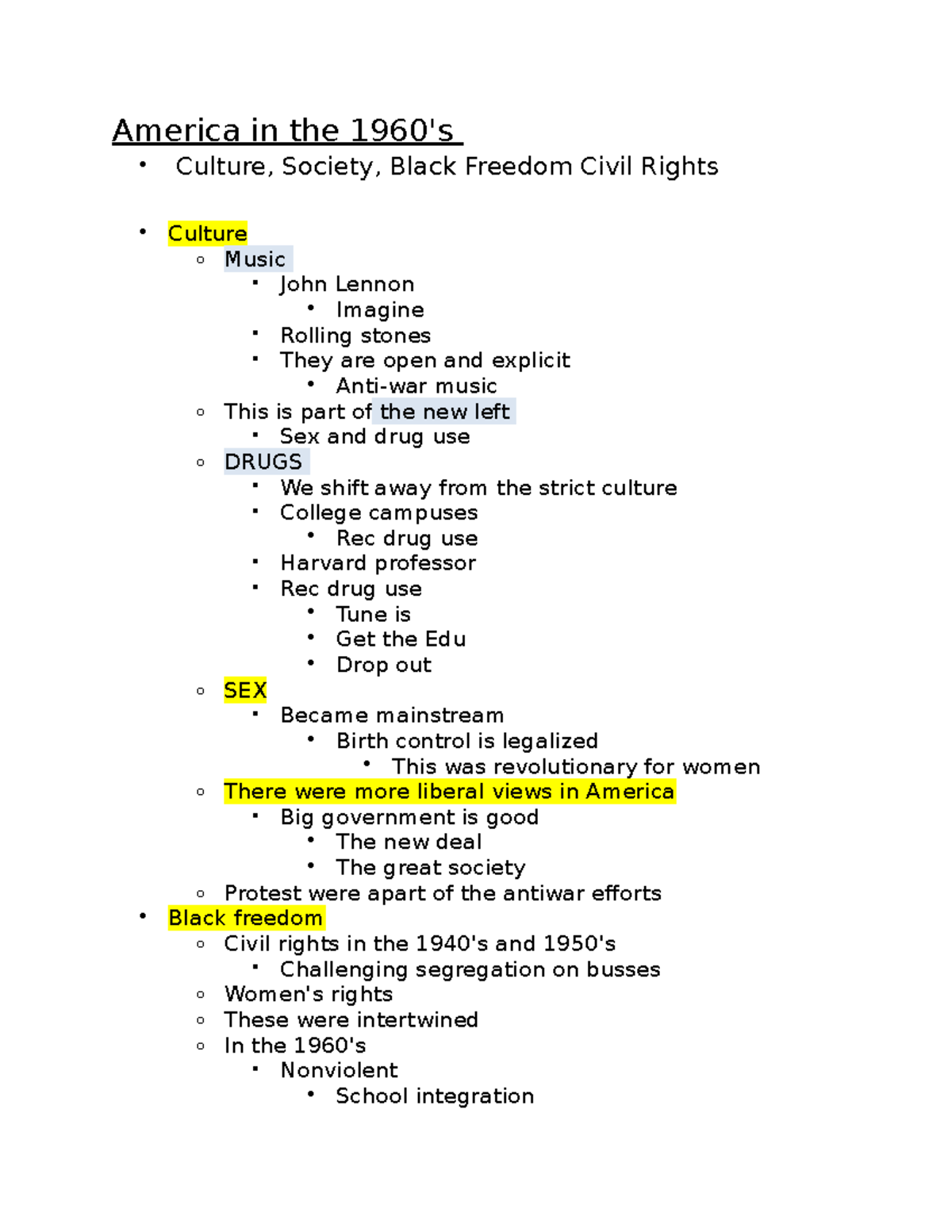 Unites states in the 1960's pt2 - America in the 1960's Culture ...