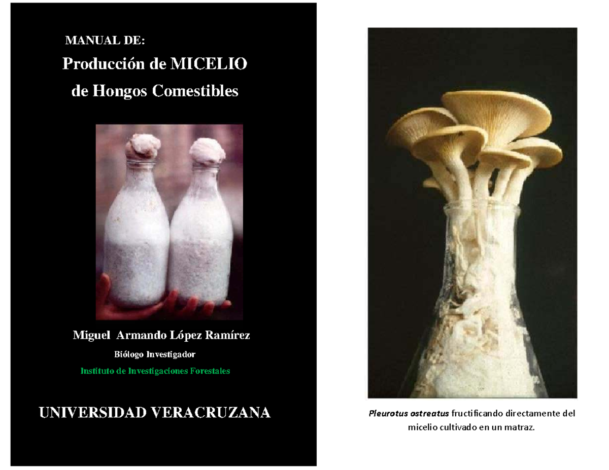 Manual de Producción de Micelio de Hongos Comestibles (BIO-101) - Studocu