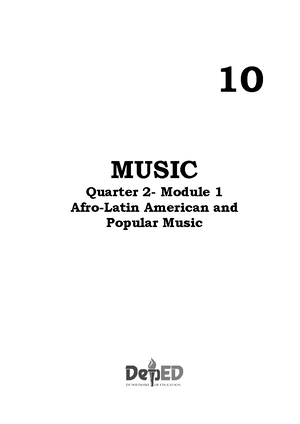 1 Q3 Mapeh Music - 10 MUSIC Quarter 3- Module 1 Contemporary Philippine ...