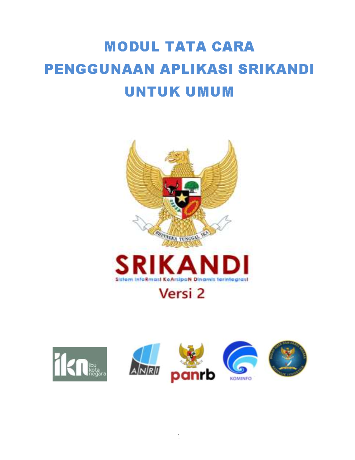 Modul Srikandi V2 - Panduan Penggunaan Aplikasi Kearsipan - Studocu