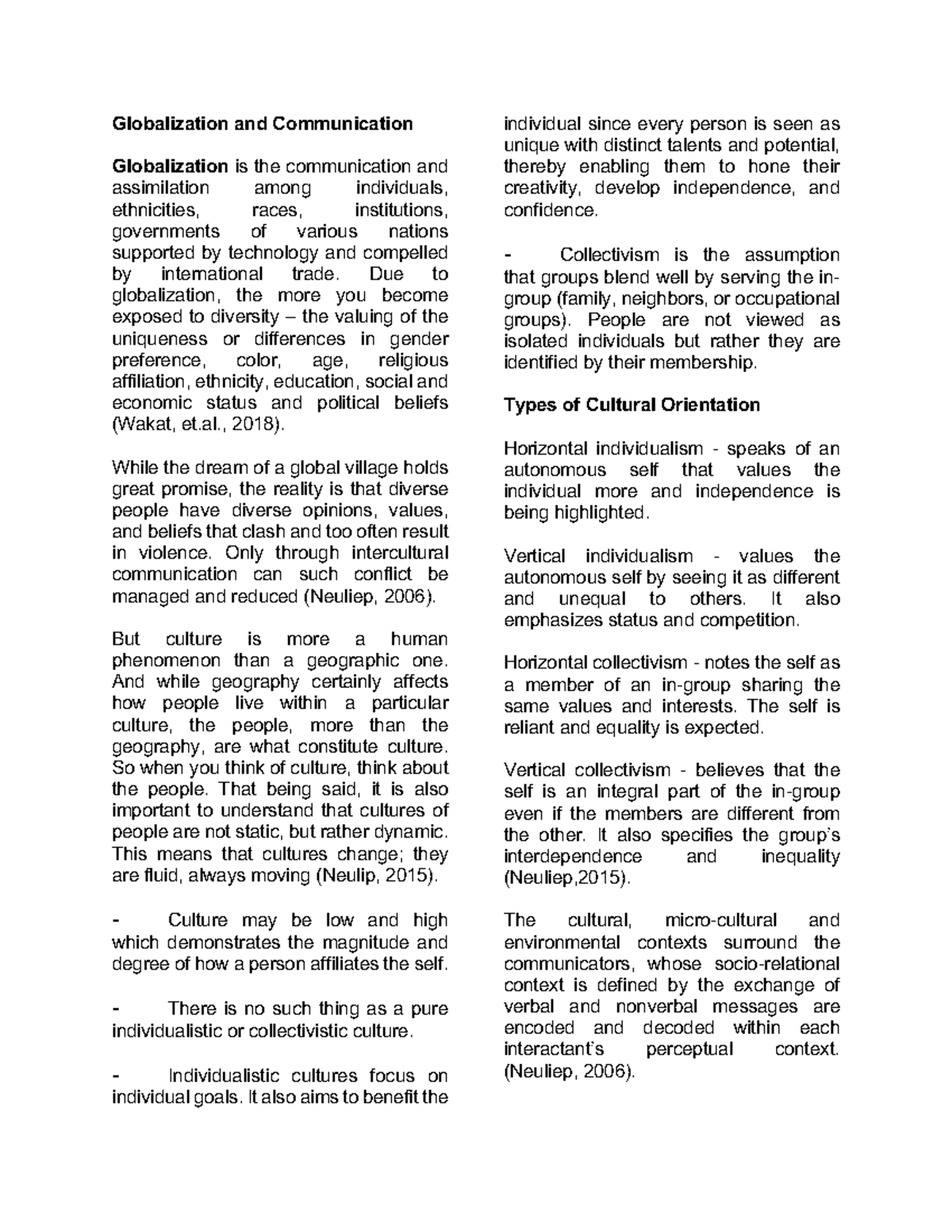 Purpcom Module 2 - Topic 2: Globalization & Intercultural Communication - Studocu