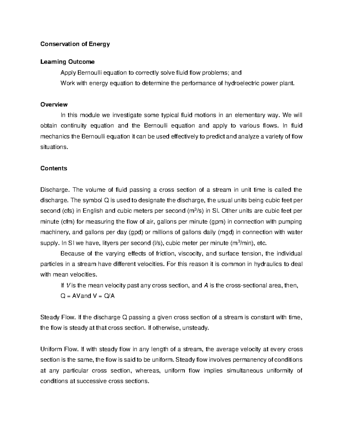 4 ENGR 102 - Conservation of Energy and Fluid Mechanics Principles ...