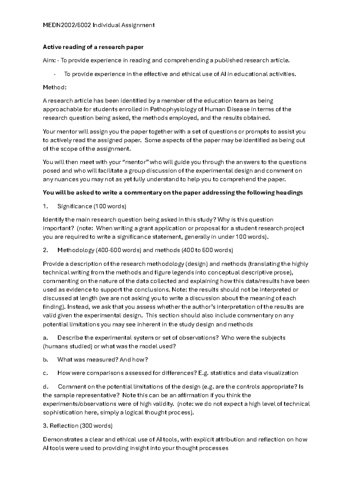 Pathophysiology of Human Disease: Individual Assignment Rubric 2024 ...