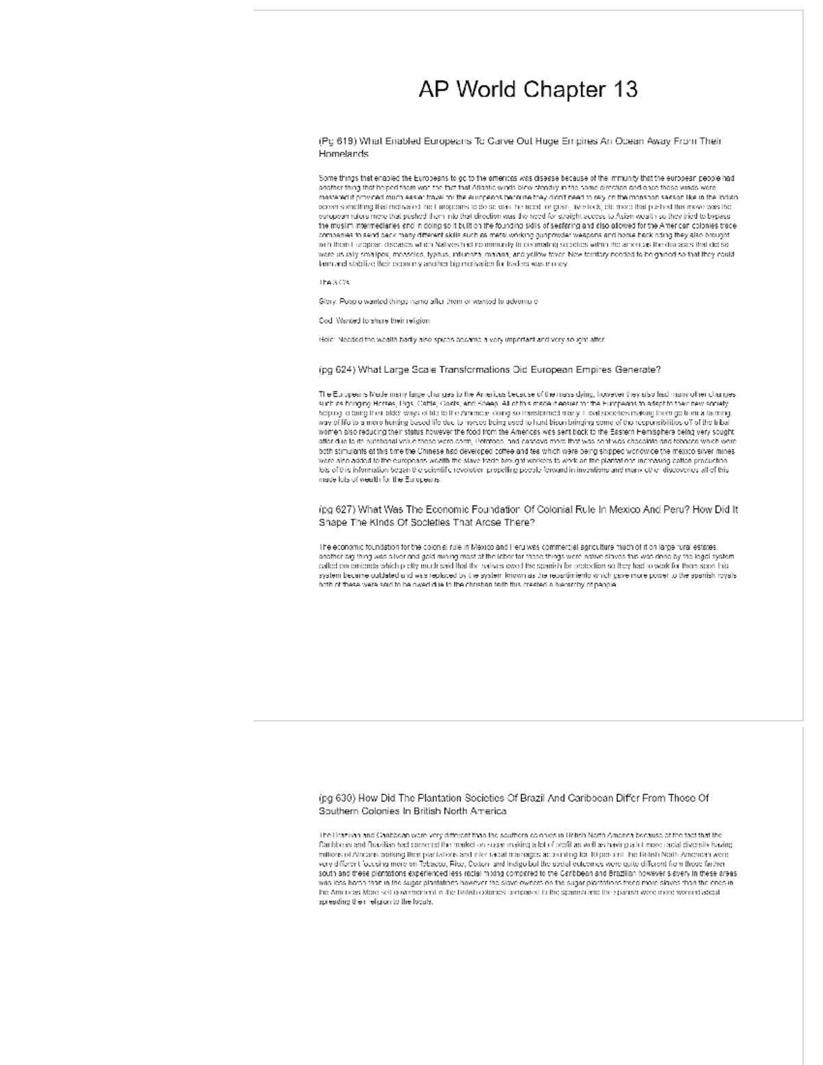 AP World History - Chapter 13: European Empires and Their Impact - Studocu