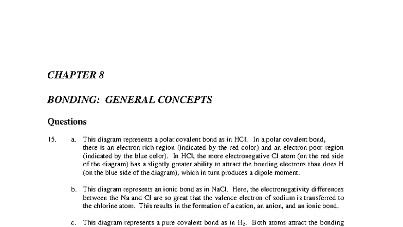 CHAPTER 8 BONDING: GENERAL CONCEPTS Solutions and Explanations - Studocu