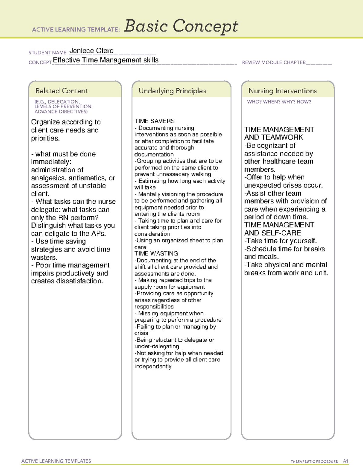 ALT6 - effective time management skills ati basic concept - ACTIVE ...