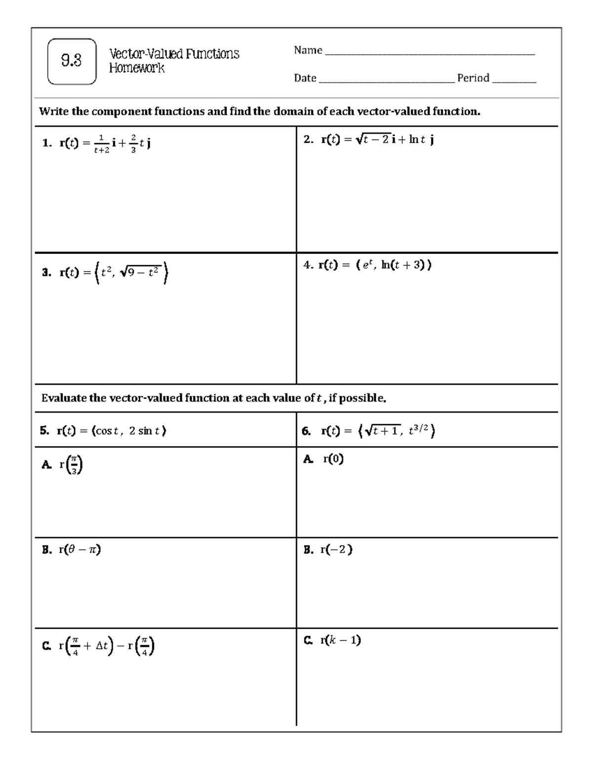 Functions Homework 9.3: Component Functions & Domain Analysis - Studocu